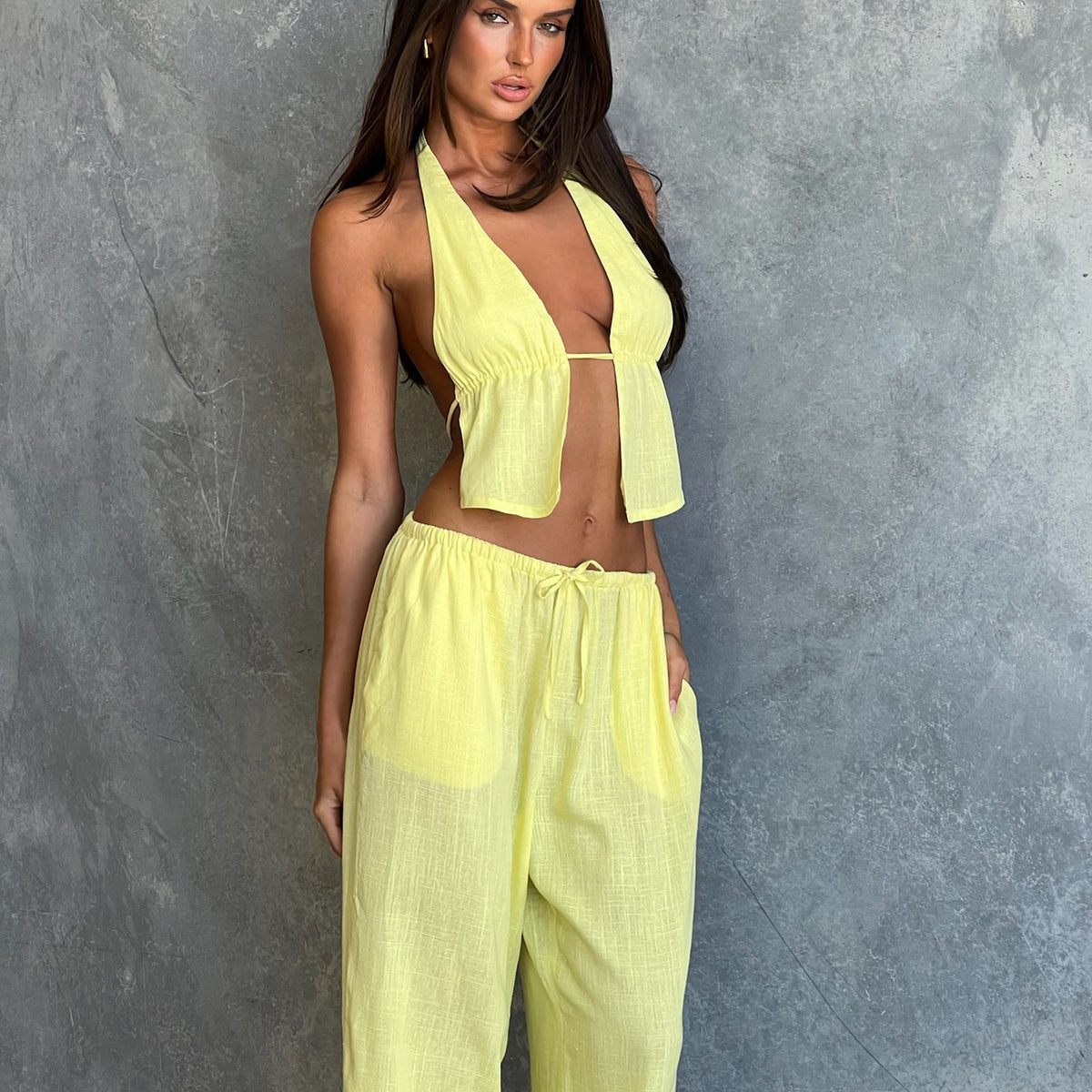 LAINEY TOP - YELLOW : LEMON – Tiger Mist