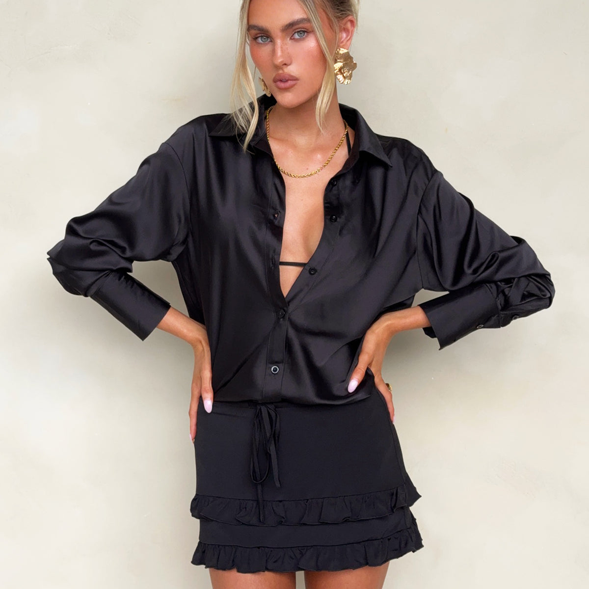 ALINA SHIRT - BLACK – Tiger Mist