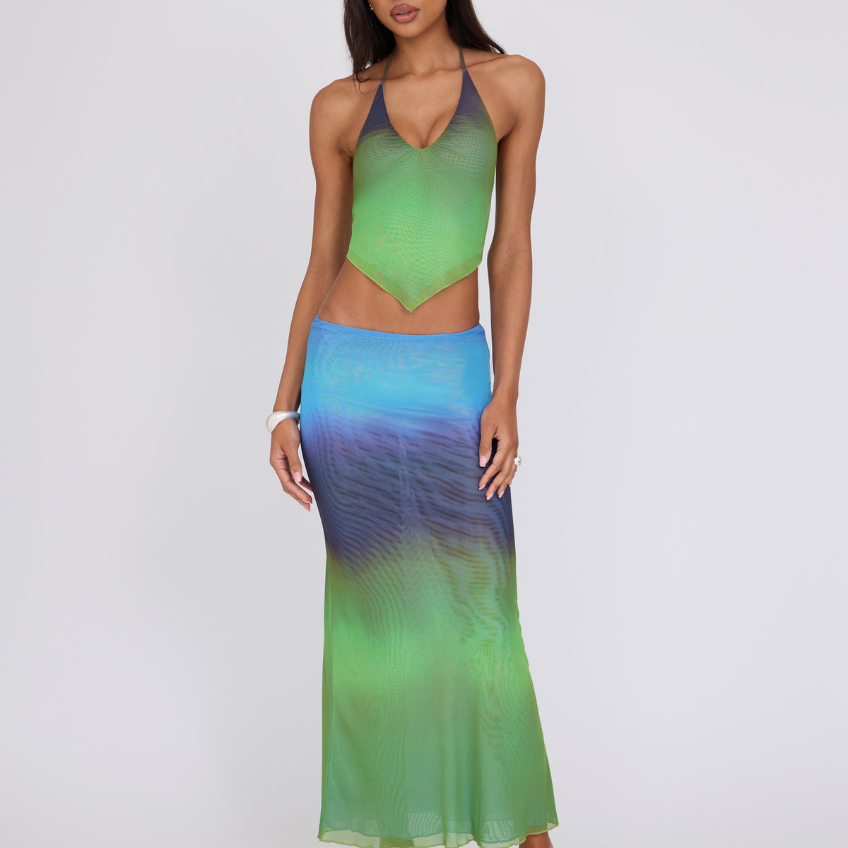 NOELY SKIRT - MULTI : OMBRE : GRADIENT STRIPE – Tiger Mist