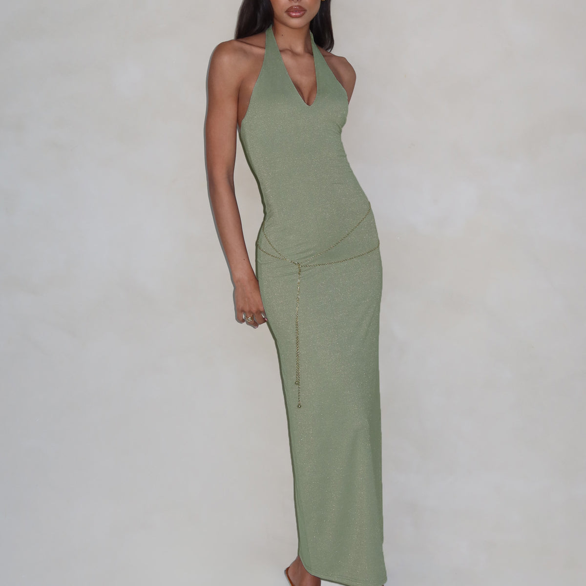 OPELI MAXI DRESS - GREEN SPARKLE – Tiger Mist
