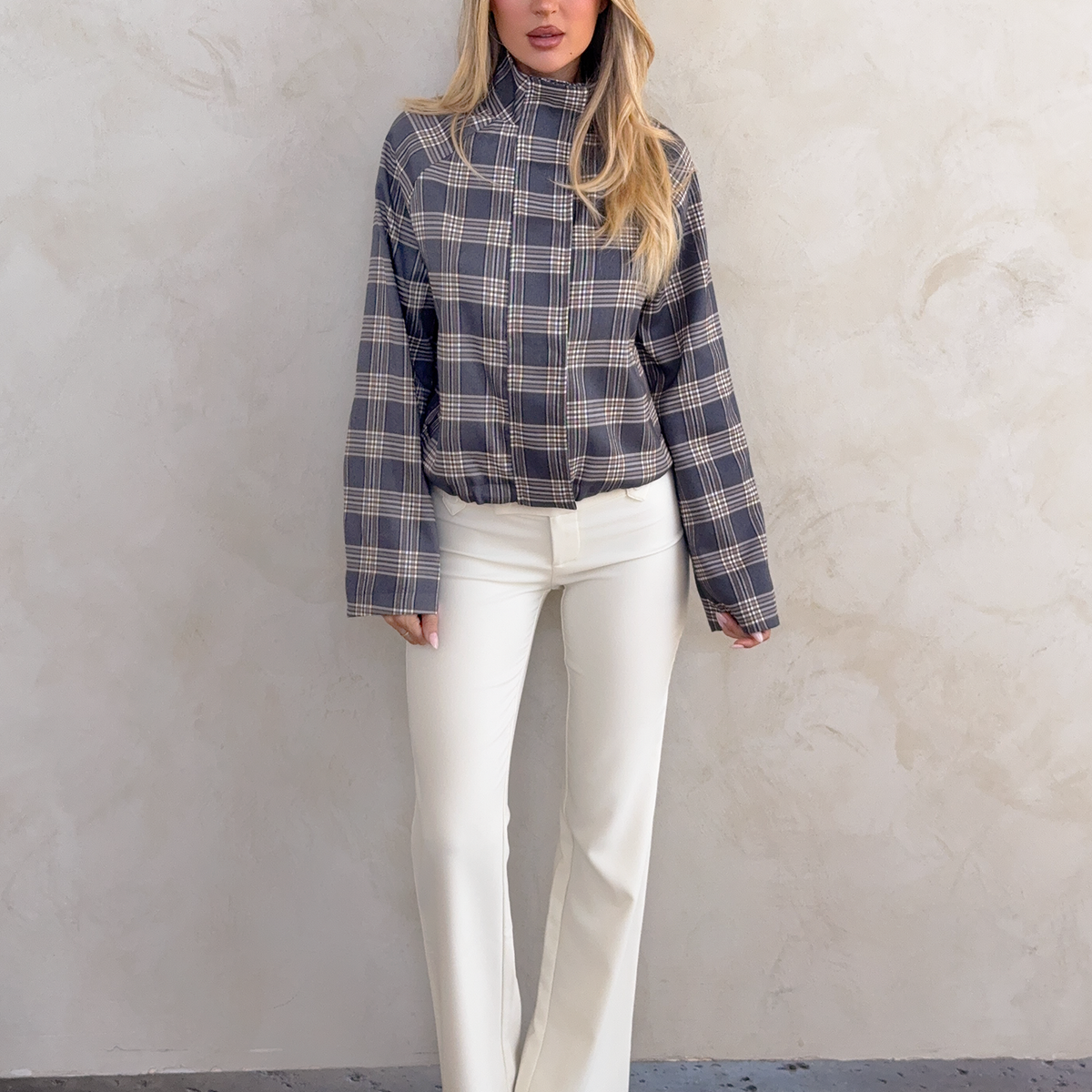 LENNEX JACKET - GREY CHECK – Tiger Mist